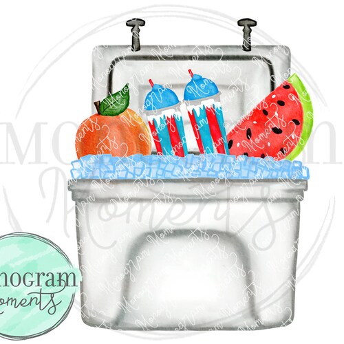 Watercolor Summer PNG Seafoam Cooler Clipart for Digital - Etsy