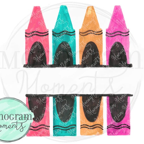 Crayons Back to School Watercolor Clipart PNG Digital - Etsy