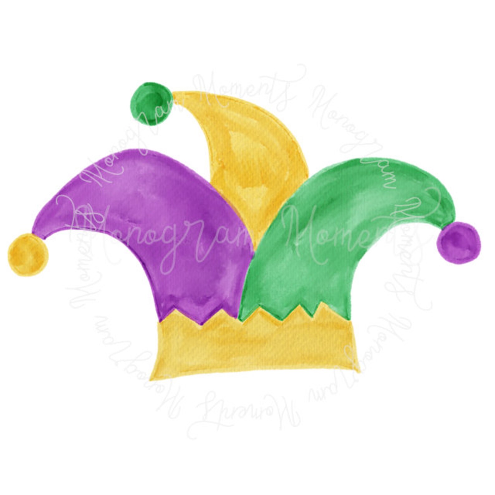 Watercolor Mardi Gras PNG Mardi Gras Jester Hat Clipart for - Etsy