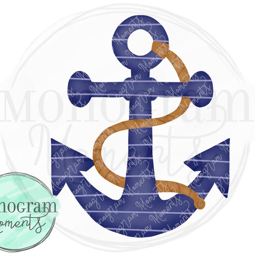 Watercolor Summer PNG Watercolor Beach Anchor Clipart for - Etsy