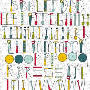 Digital Alpha Tools Set Alphabet Clipart for Digital Download ...