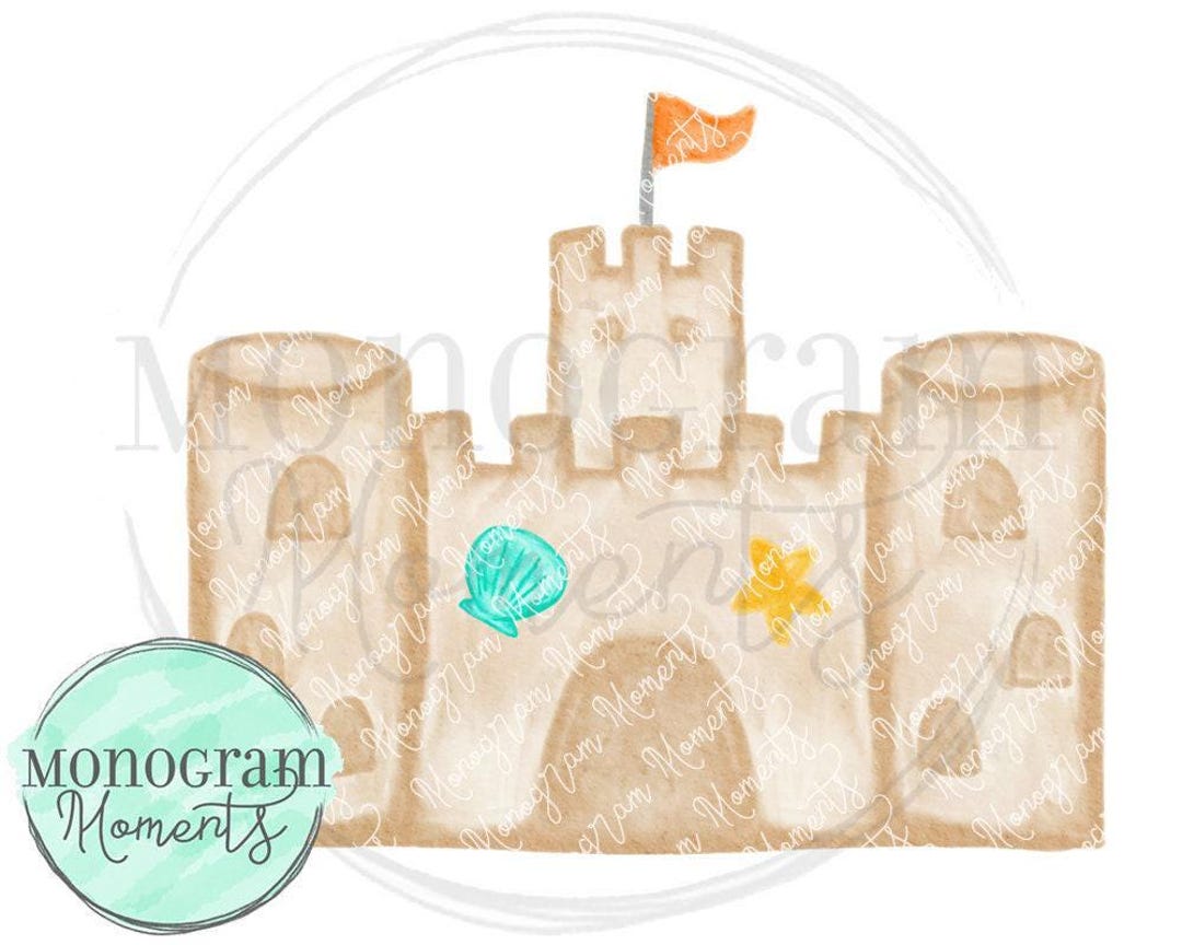 Watercolor Summer PNG - Boy's Beach Sandcastle Clipart for Digital ...