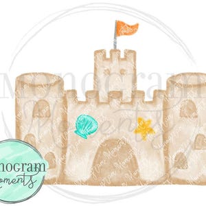 Watercolor Summer PNG - Boy's Beach Sandcastle Clipart for Digital ...