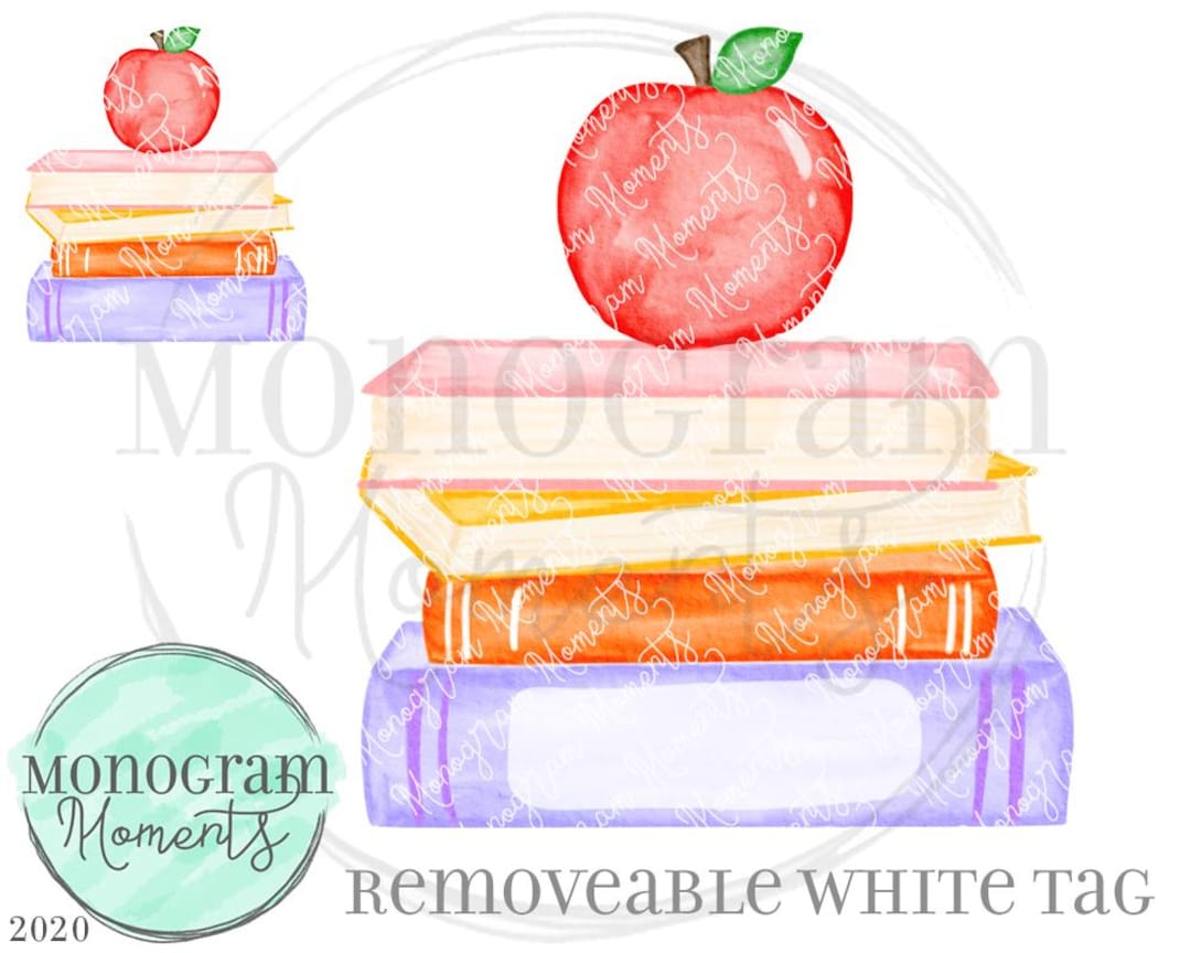 Girls Stack of Books Design- Girls Schoolbook Stack Design, Back to ...
