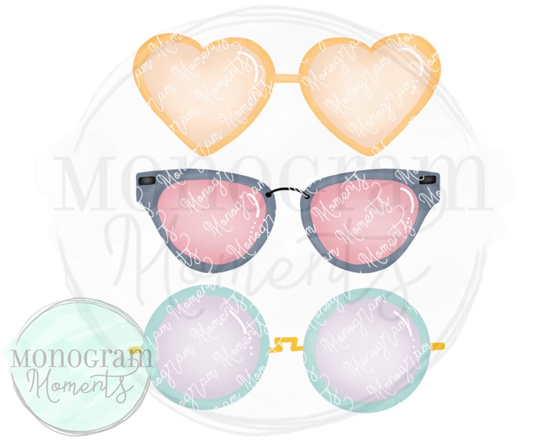 Watercolor Summer PNG Watercolor Beach Sunglasses Clipart for Digital ...