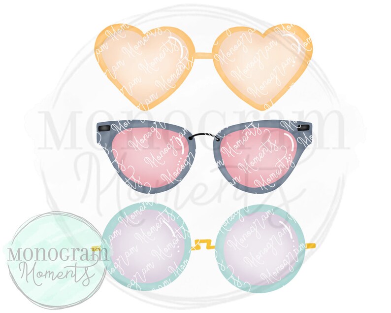 Watercolor Summer PNG Watercolor Beach Sunglasses Clipart | Etsy