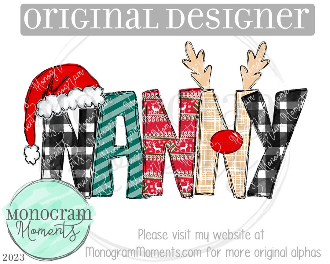 Nanny Christmas Name Png ORIGINAL DESIGNER Nanny - Etsy