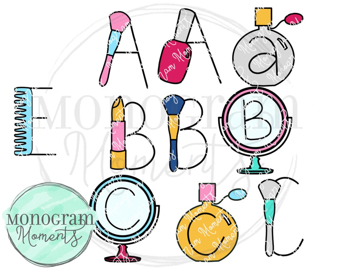 Digital Alpha Make-up Alphabet Clipart for Digital Download - Etsy