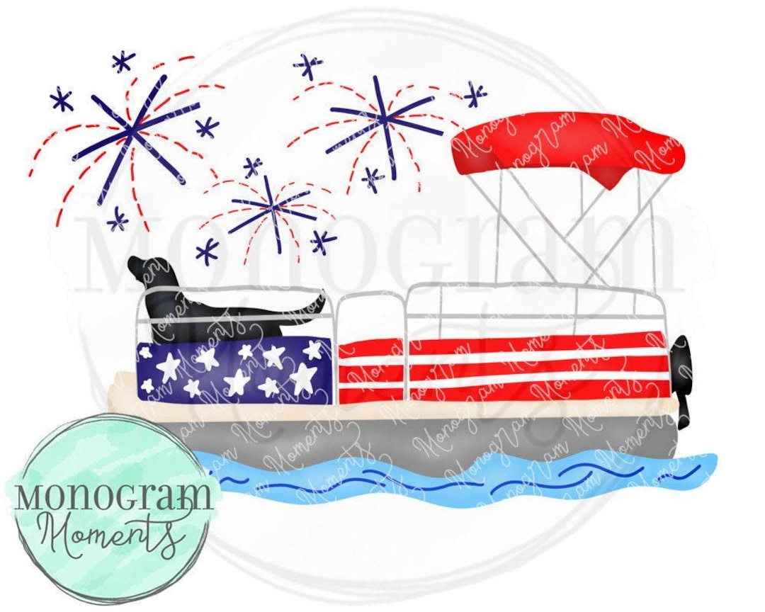 Watercolor 4th of July PNG - Watercolor Pontoon Clipart for Digital ...