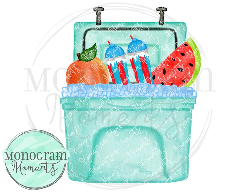 Watercolor Summer PNG Seafoam Cooler Clipart for Digital - Etsy