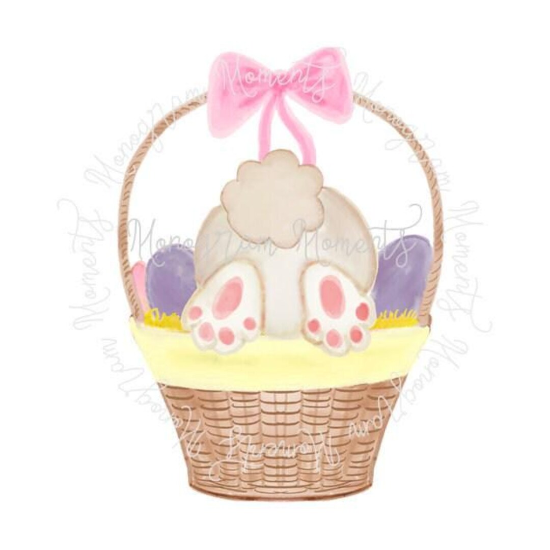 Watercolor Easter PNG - Girls Easter Basket Eggs Clipart for Digital ...