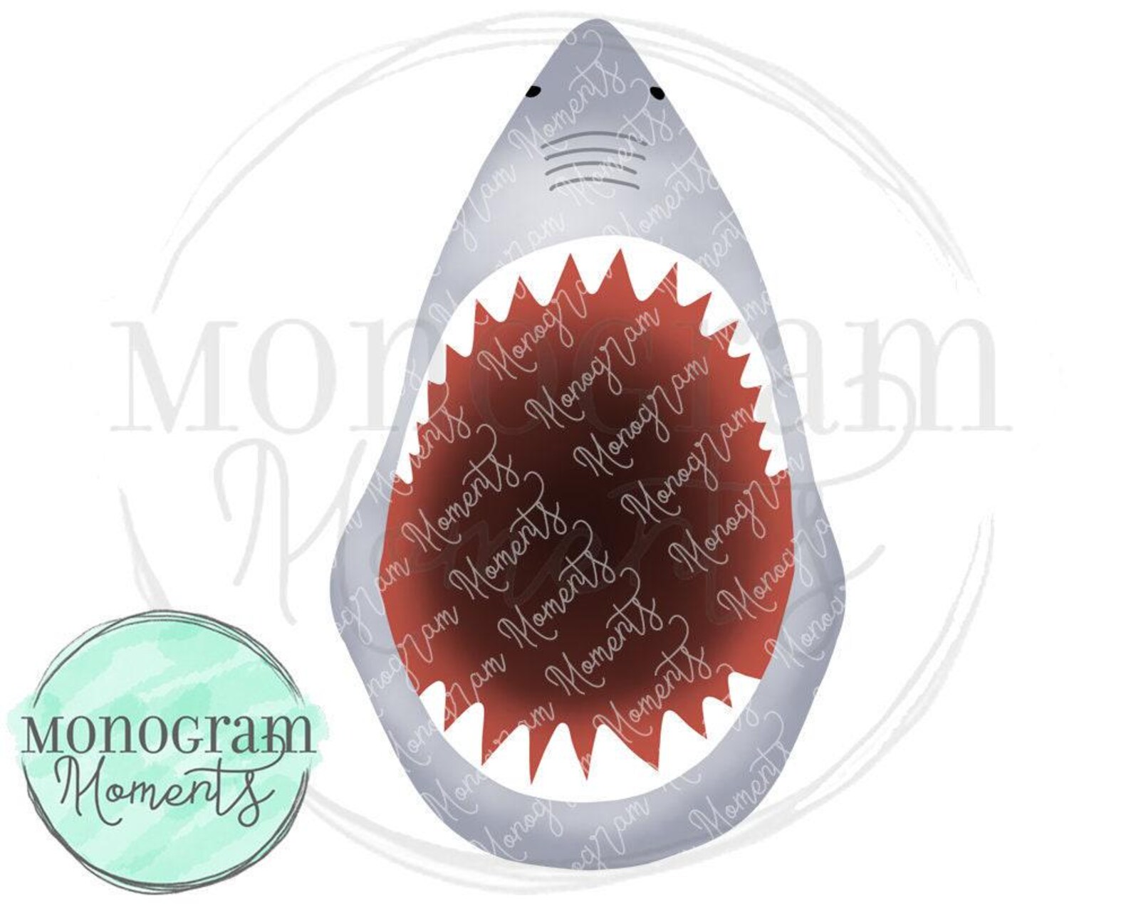 Watercolor Summer PNG - Shark Mouth Clipart for Digital Download ...