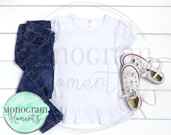 Girl's Red Ruffle Raglan Mock up ARB Blanks Mock up Christmas Mock up ...