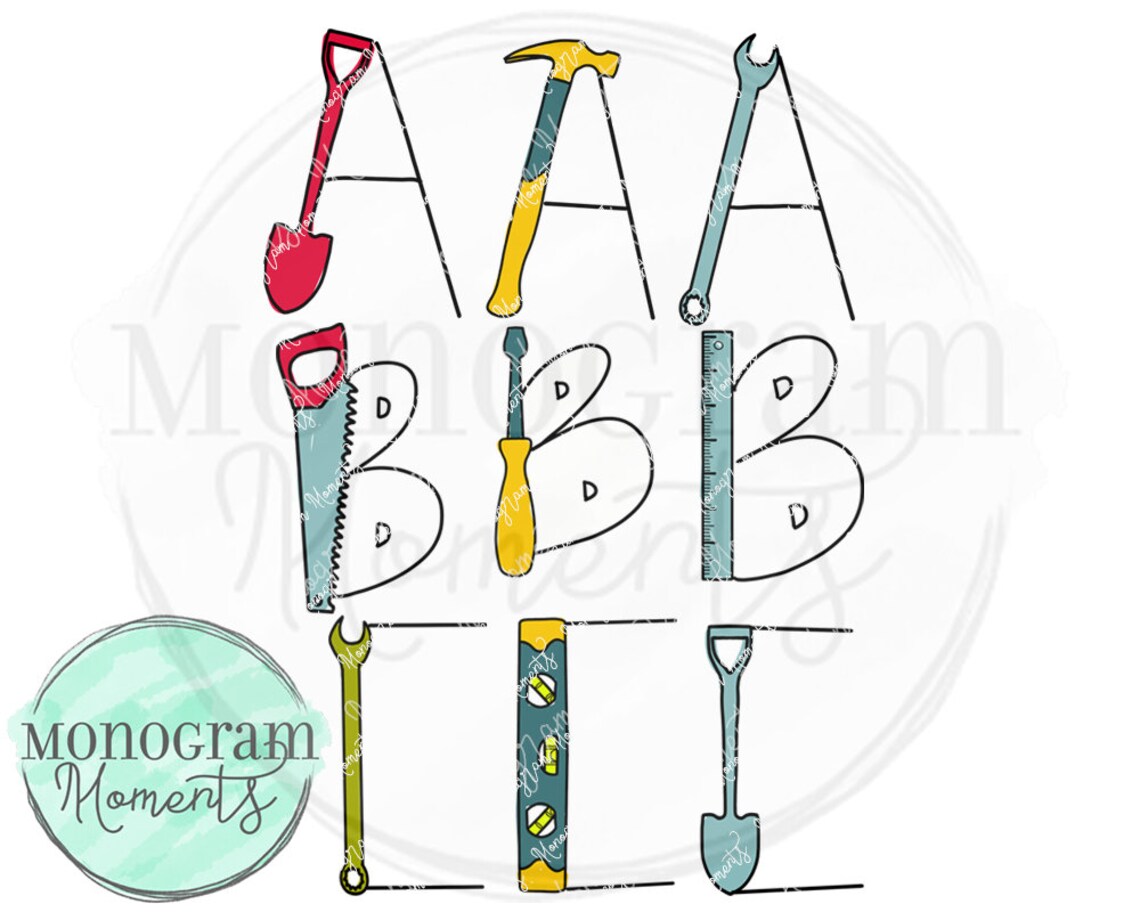 Digital Alpha Tools Set Alphabet Clipart for Digital - Etsy
