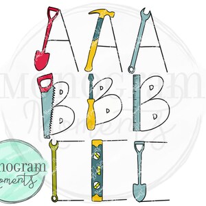 Digital Alpha Tools Set Alphabet Clipart for Digital - Etsy