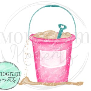 Watercolor Summer PNG Girl's Beach Sand Bucket Clipart | Etsy
