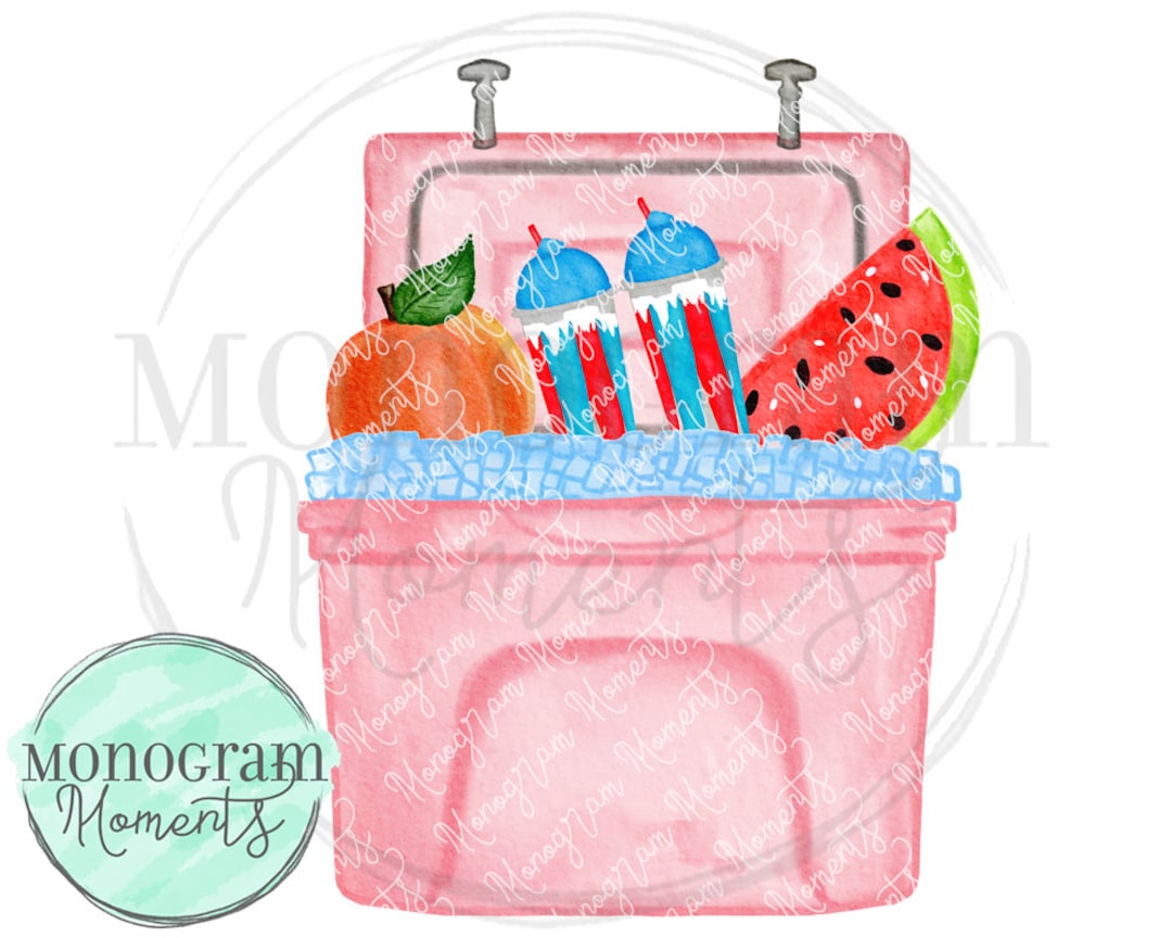 Watercolor Summer PNG Pink Cooler Clipart for Digital Download ...