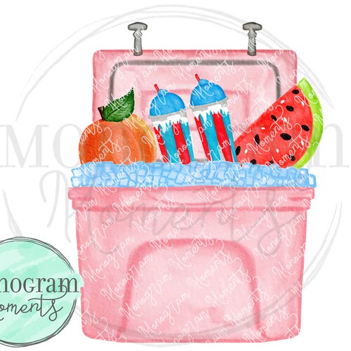 Watercolor Summer PNG Pink Cooler Clipart for Digital - Etsy
