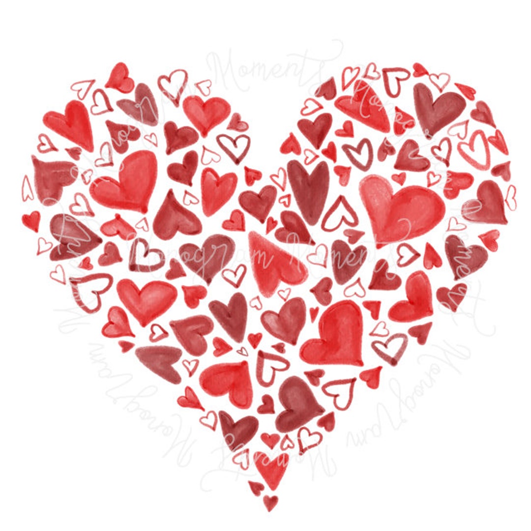 Watercolor Valentine's Day PNG Watercolor Hearts Clipart for Digital ...