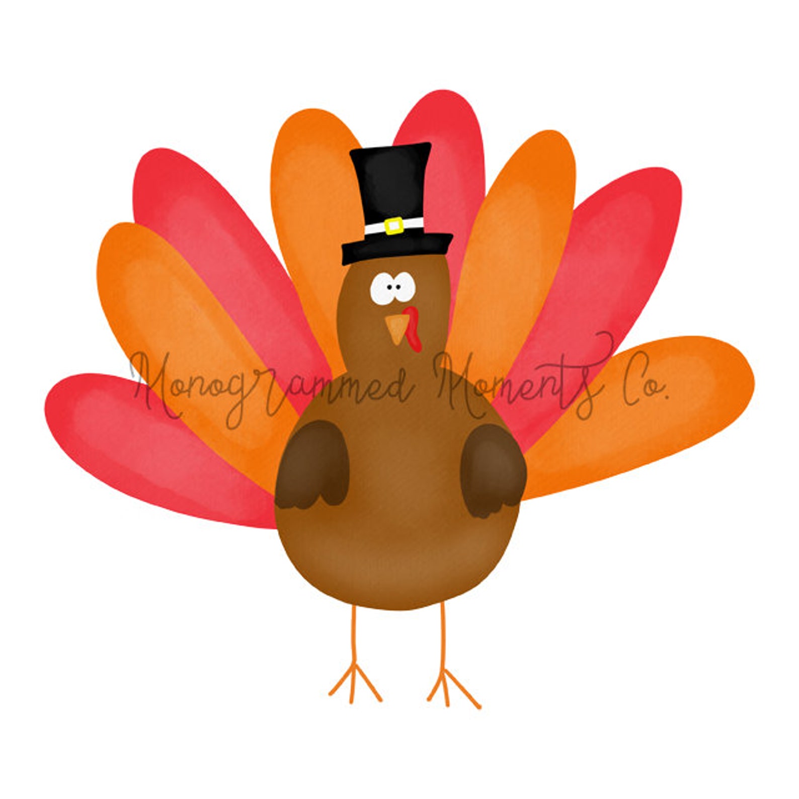 Watercolor Thanksgiving PNG Clipart Turkey Boy Digital | Etsy