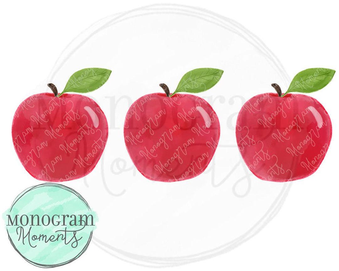 Watercolor Back to School PNG - Watercolor Apple Clipart for Digital ...