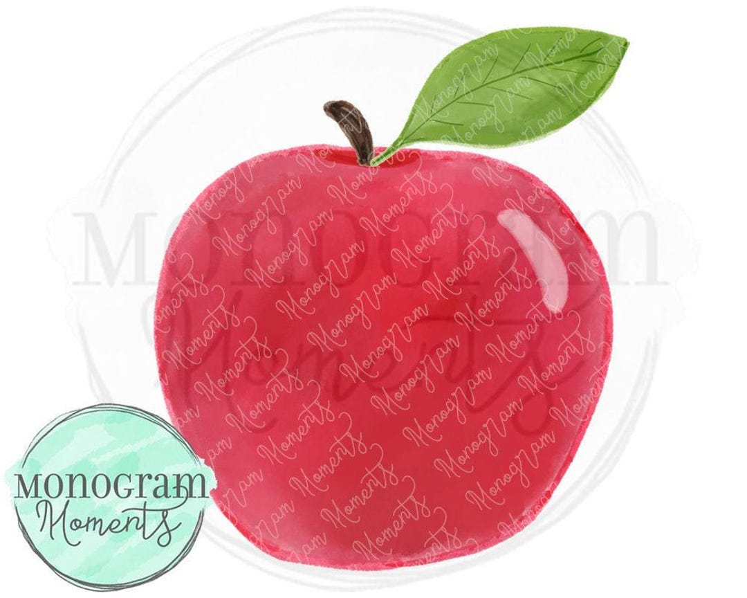 Watercolor Back to School PNG - Watercolor Apple Clipart for Digital ...