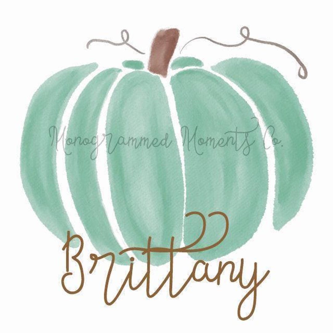 Pumpkins Watercolor Clipart - Green Fall - PNG - Sublimation Digital ...