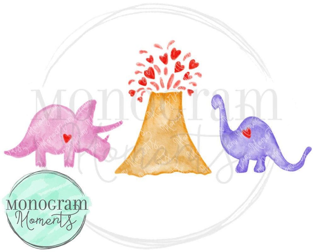 Watercolor Valentine's Day PNG - Girl's Dinosaur Valentine's Day ...