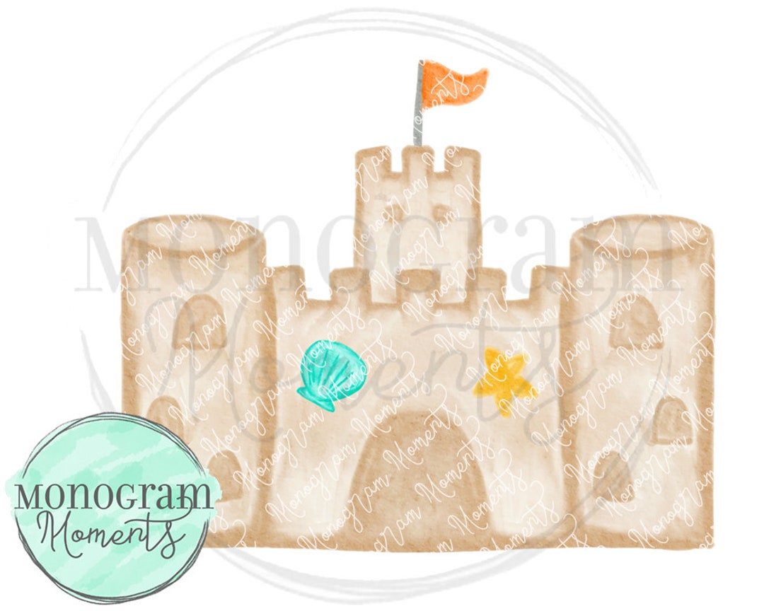 Watercolor Summer PNG Boy's Beach Sandcastle Clipart for Digital ...