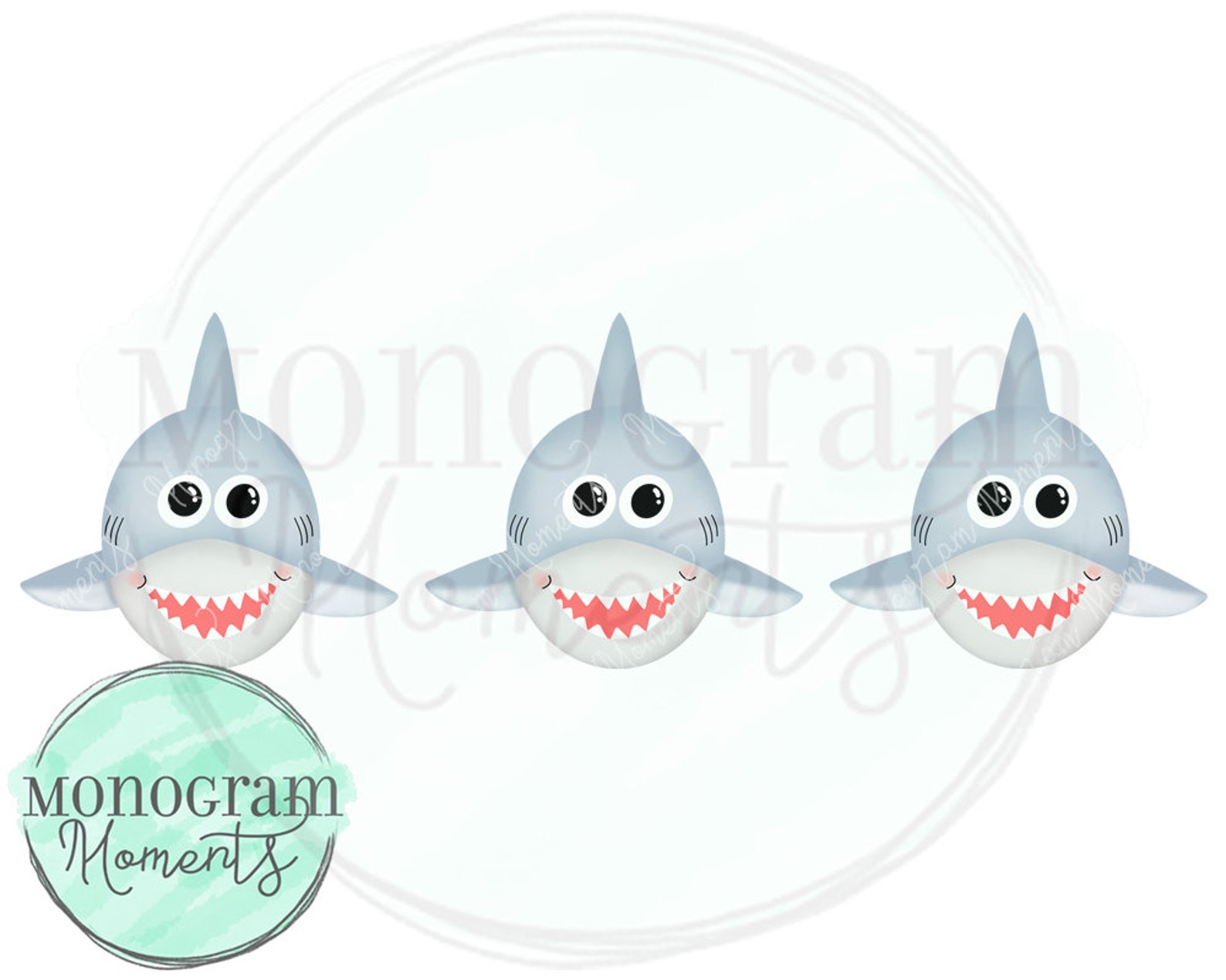Watercolor Beach PNG Watercolor Baby Shark Clipart for | Etsy