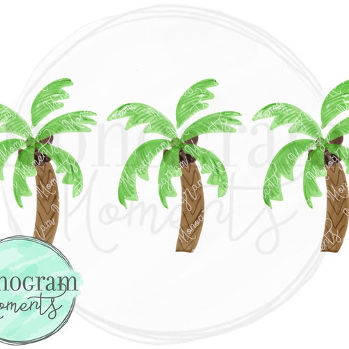 Watercolor Summer PNG Watercolor Beach Palm Trees Clipart - Etsy