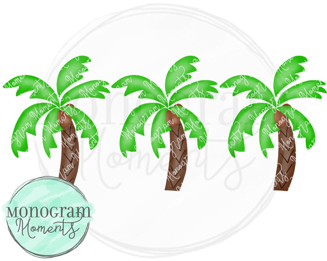 Watercolor Summer PNG Watercolor Beach Palm Trees Clipart for Digital ...