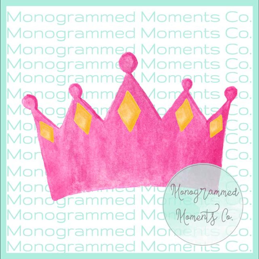 Crown Watercolor Clipart - Pink Princess Watercolor 1- Queen -PNG ...
