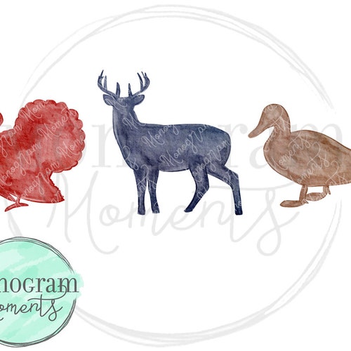 Watercolor Hunting Trio PNG Hunting Clipart Hunting Heat | Etsy