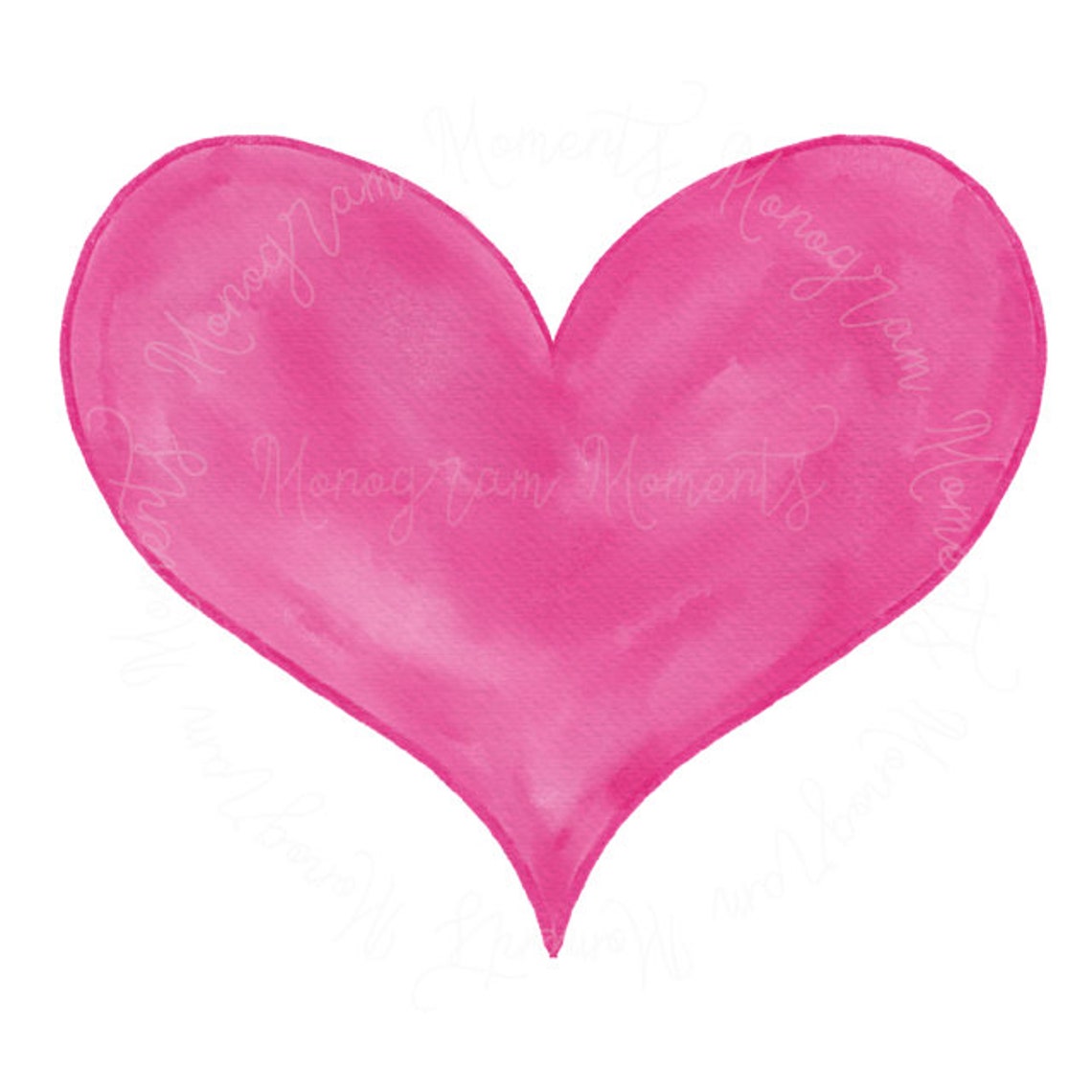 Watercolor Valentine's Day PNG Pink Heart Clipart for - Etsy