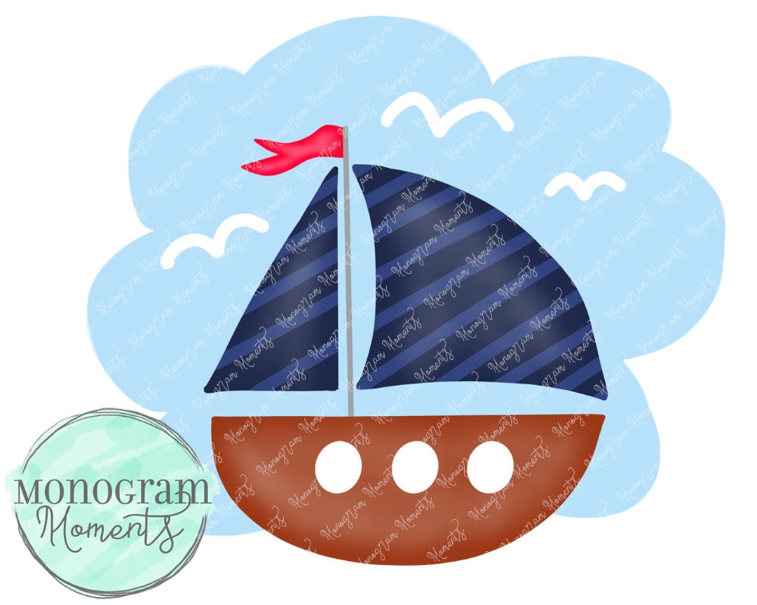 Watercolor Sailboat PNG Watercolor Summer Boat Clipart for - Etsy