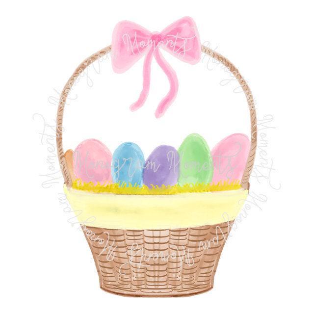Watercolor Easter PNG - Girls Easter Basket Eggs Clipart for Digital ...