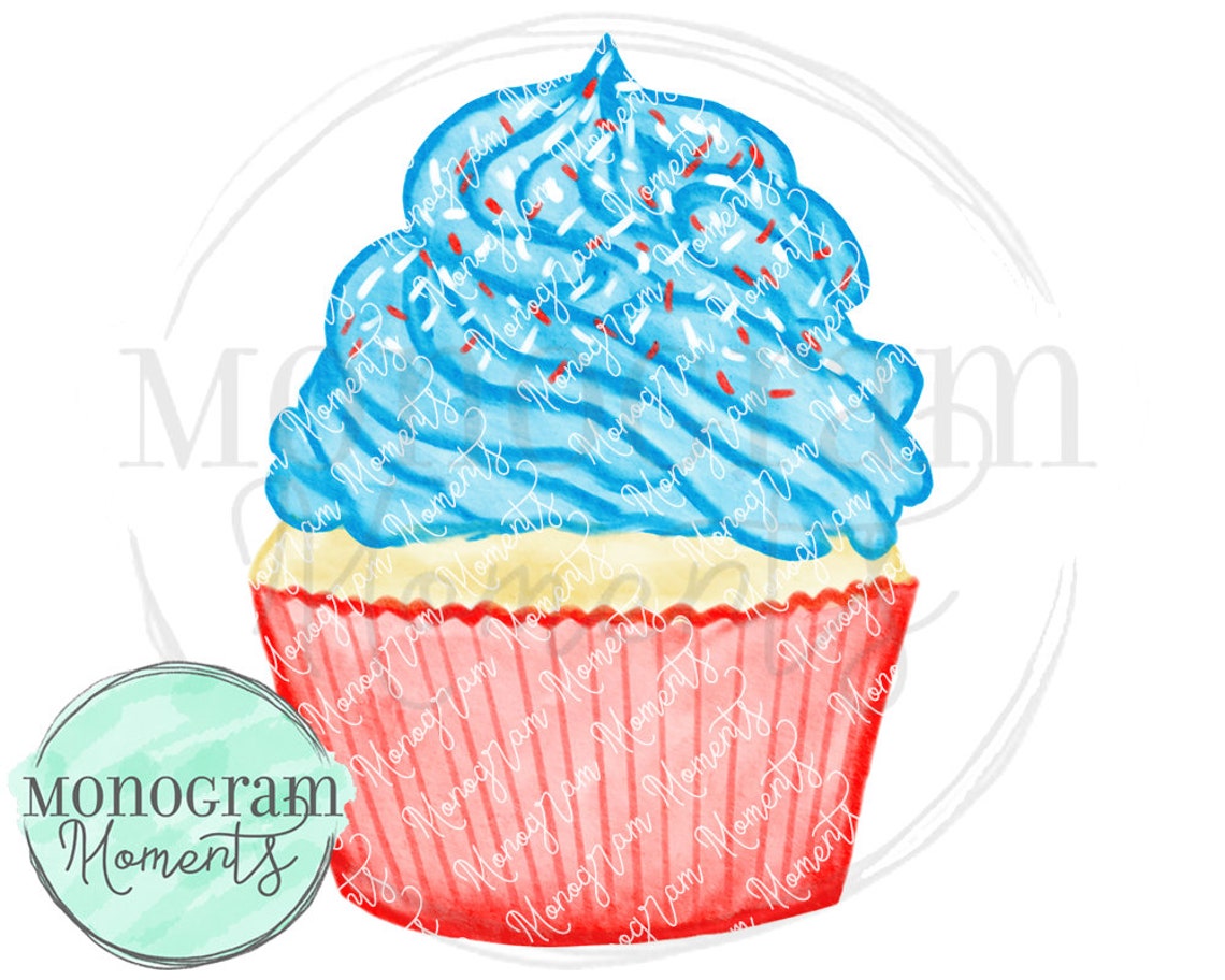 Watercolor 4th of July PNG Watercolor 4th of July Cupcake - Etsy