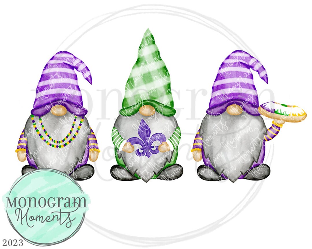Watercolor Mardi Gras Gnome Png/boy's Mardi Gras Gnome Design/gnome ...