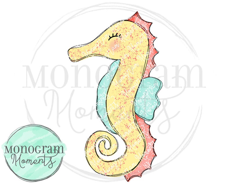 Watercolor Summer PNG Seahorse Clipart for Digital Download - Etsy