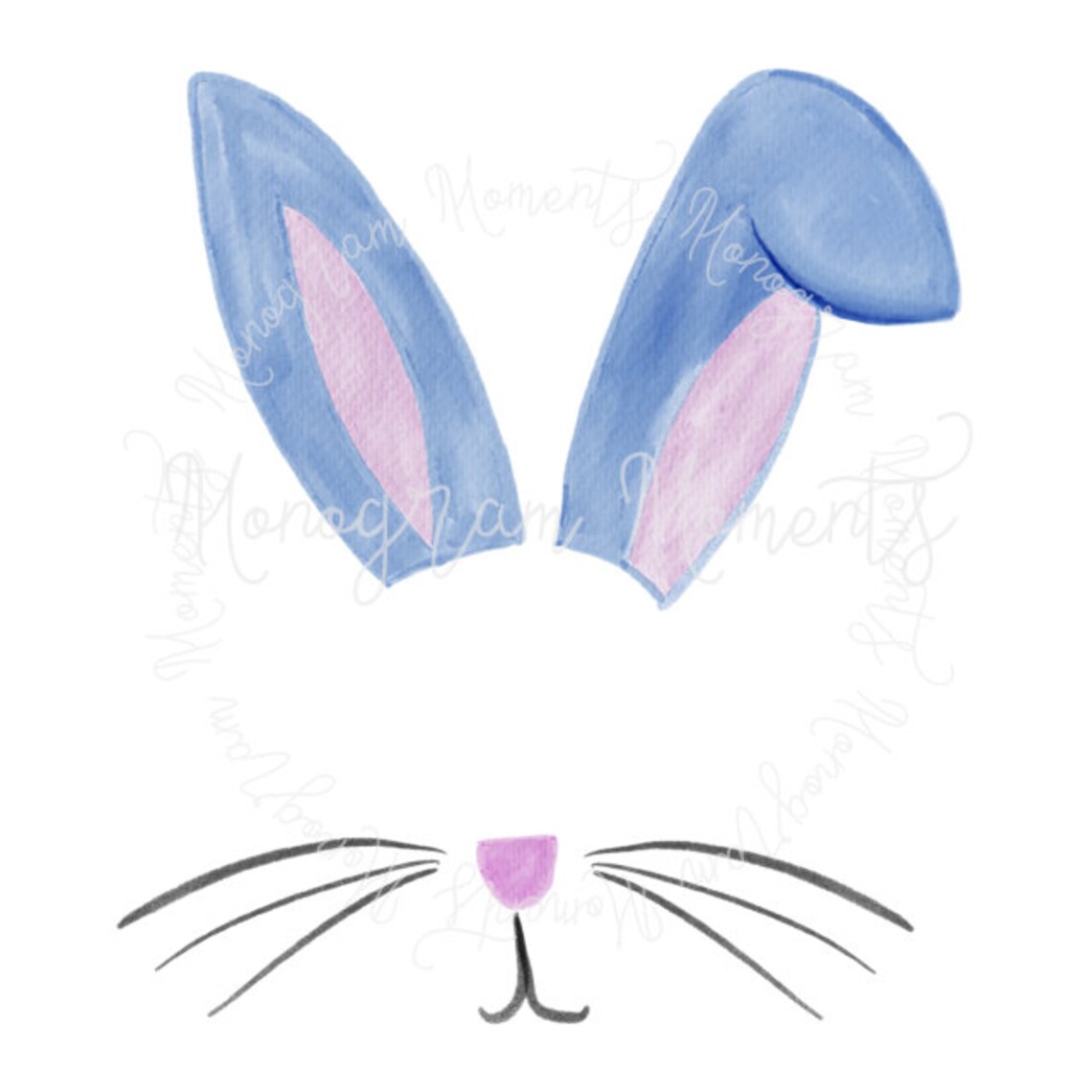 Watercolor Easter Bunny Ears Clipart for Digital Download - Etsy