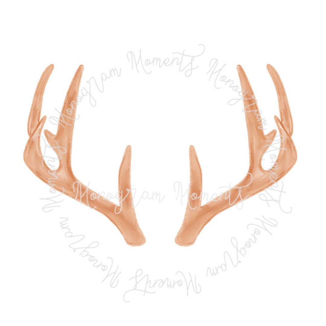 Watercolor Hunting PNG Watercolor Deer Antlers Clipart for Digital ...