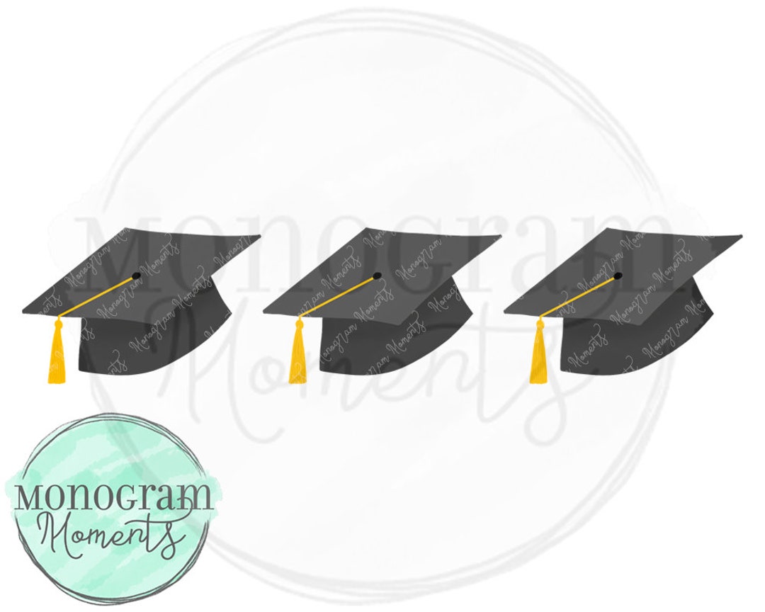 Watercolor Graduation PNG Watercolor Graduation Hat Trio Clipart for ...