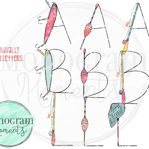Digital Alpha Fishing Alphabet Clipart for Digital Download ...
