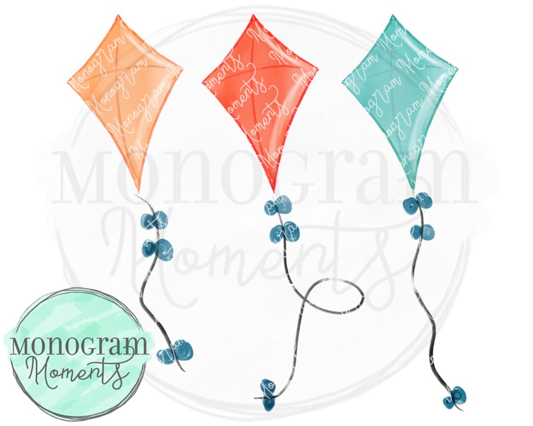 Watercolor Summer PNG Watercolor Kite Clipart for Digital Download ...
