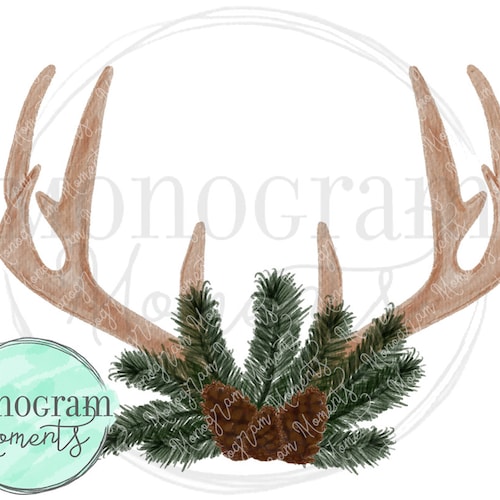 Watercolor Christmas PNG Deer Antlers Clipart for Digital - Etsy