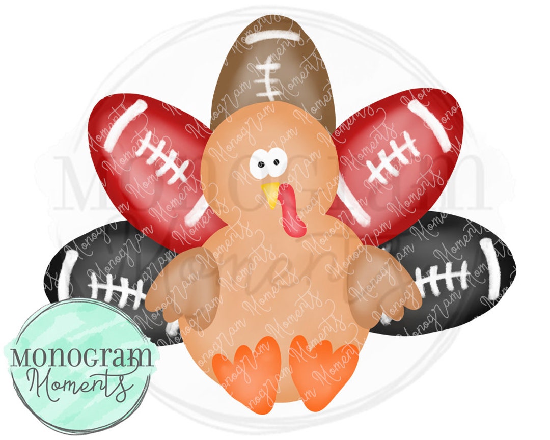 Watercolor Football Turkey PNG Thanksgiving Football Turkey Clipart for ...