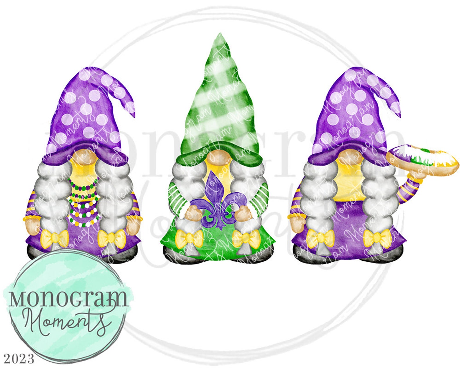 Watercolor Mardi Gras Gnome Png/girls Mardi Gras Gnome - Etsy