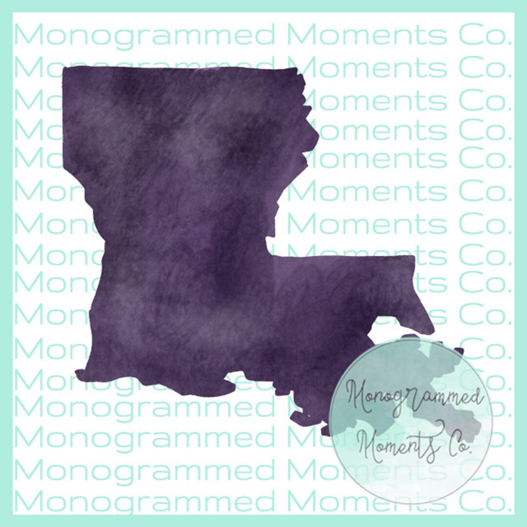 Watercolor Louisiana Clipart State Home State PNG Digital Download ...