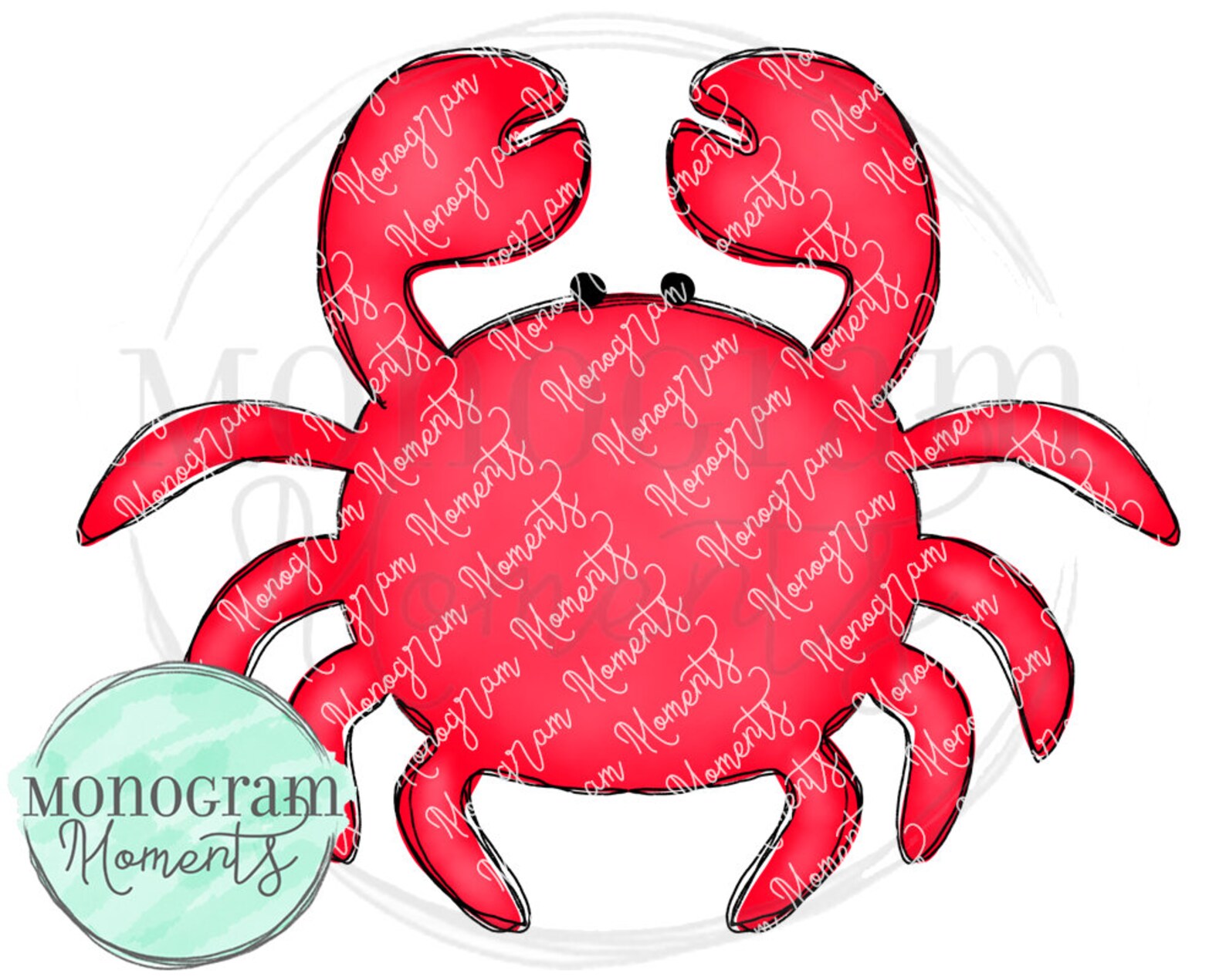 Watercolor Summer PNG Red Crab Clipart for Digital Download - Etsy